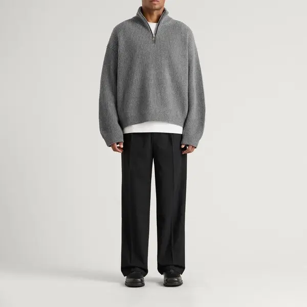 DANIEL SIMMONS Merino Knit Q-zip Jumper