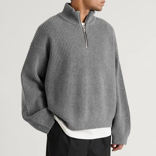 DANIEL SIMMONS Merino Knit Q-zip Jumper
