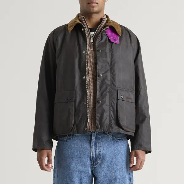 Barbour X Paul Smith Transport Windowpane Wax Jacket