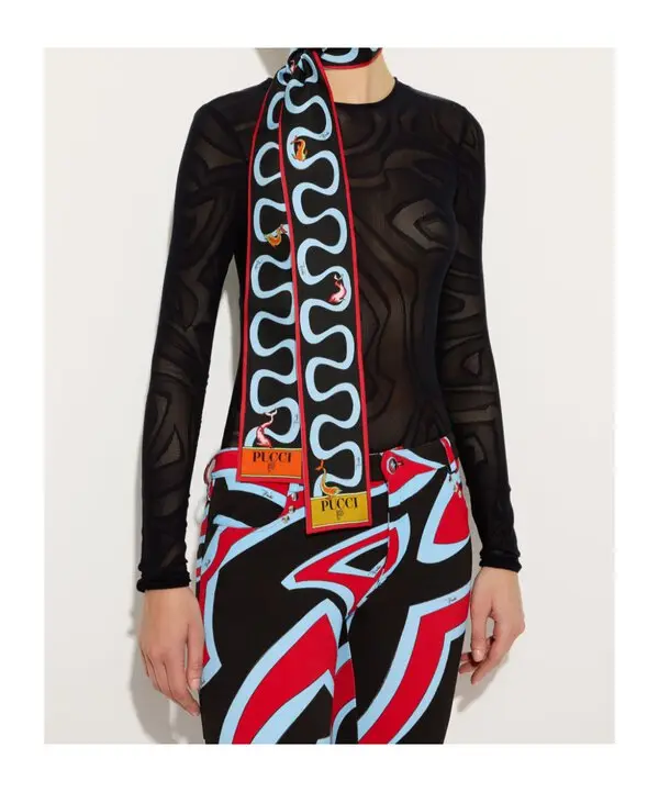 Emilio Pucci Mixed Print Silk Bandeau