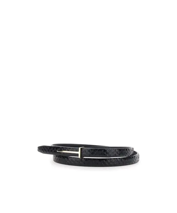 TOM FORD Textured Double-wrap Belt - Black