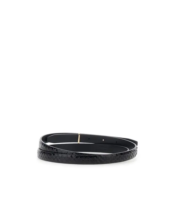 TOM FORD Textured Double-wrap Belt - Black