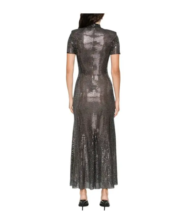 SELF-PORTRAIT Embellished Short-sleeve Midi Dress