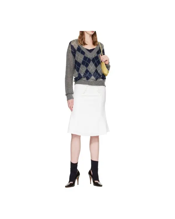 SHUSHU/TONG Argyle V-neck Knitted Sweater