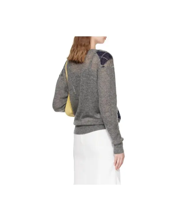 SHUSHU/TONG Argyle V-neck Knitted Sweater