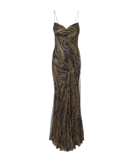 Etro Paisley Silk-blend Chiffon Gown - Green