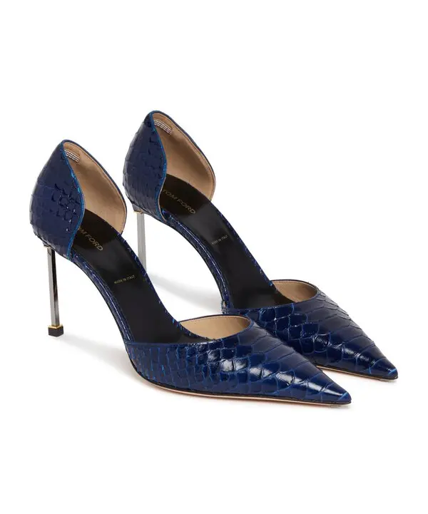 TOM FORD Dorsay Embossed Pointed Toe Pumps