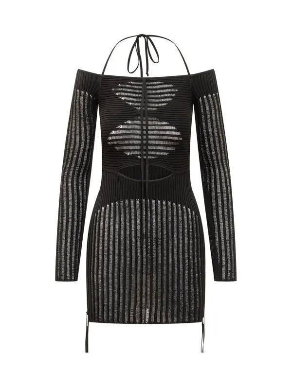 ANDREĀDAMO Mini Ribbed Suit Dress