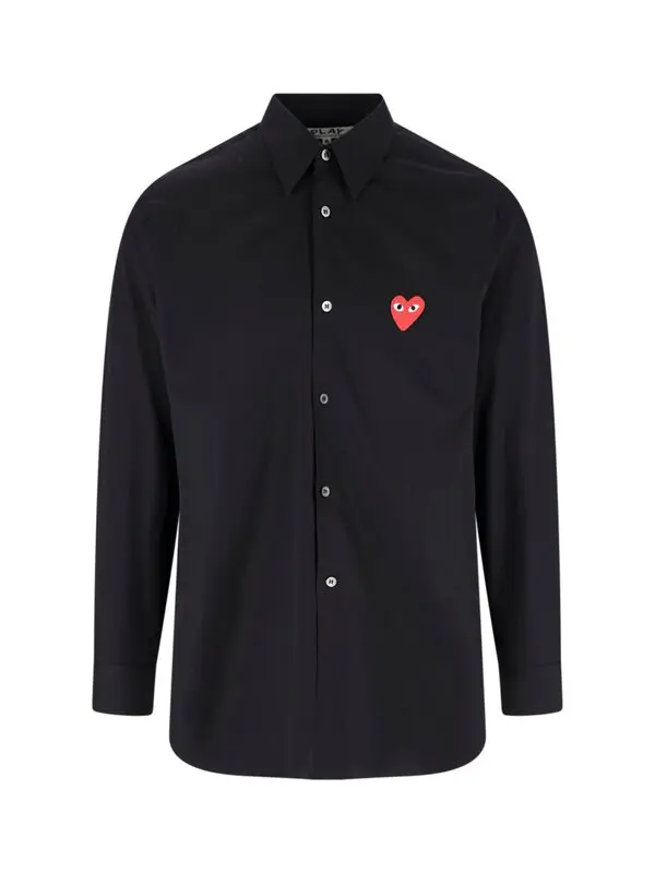 Play Comme Des Garcon Button-up Shirt With Heart Logo