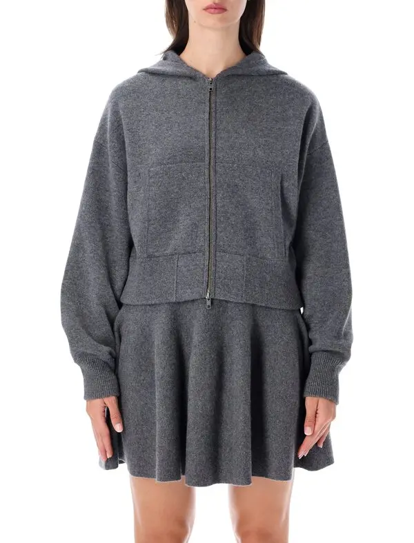 LISA YANG Cashmere Hooded Zip-front Cardigan - Graphite