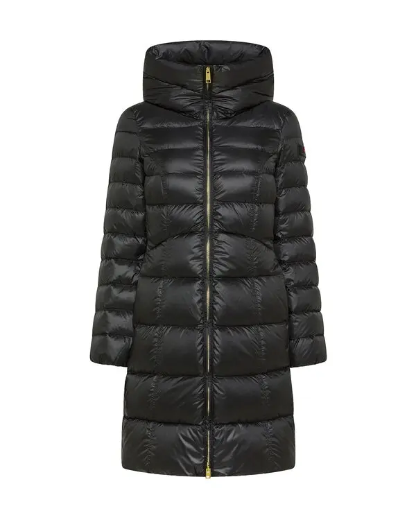 Peuterey Long Hooded Down Puffer Coat - Nero
