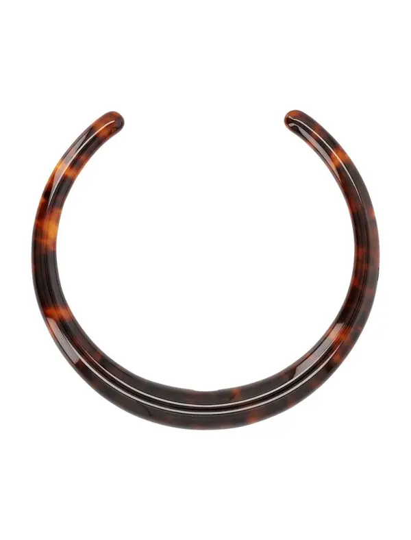 TOTEME Sculpted Curved Resin Necklace, Collar-length - Bonfire