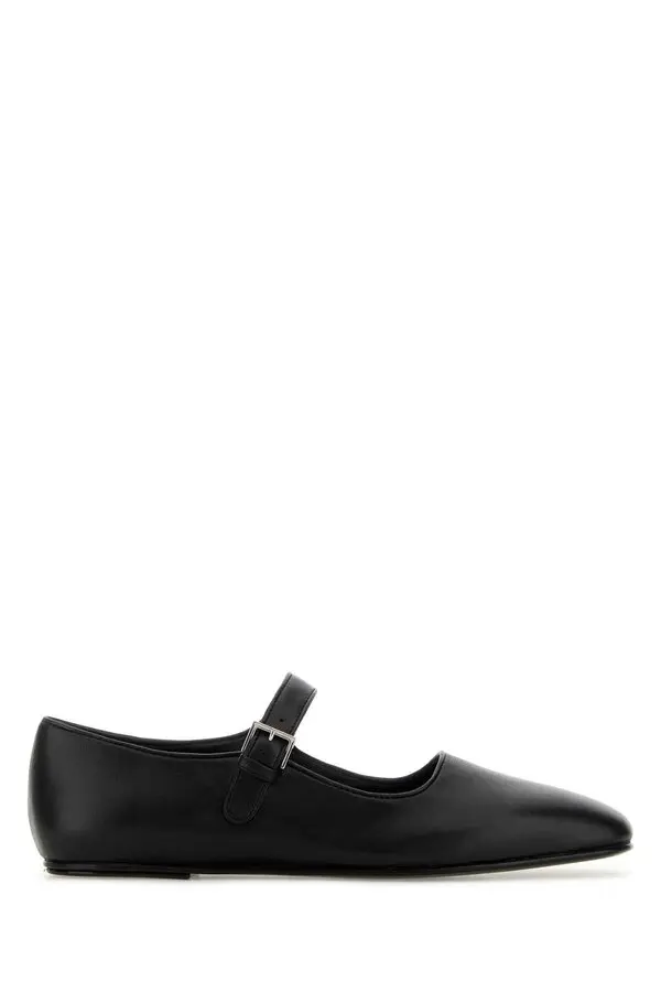 THE ROW Nappa Leather Ava Ballerinas - Black