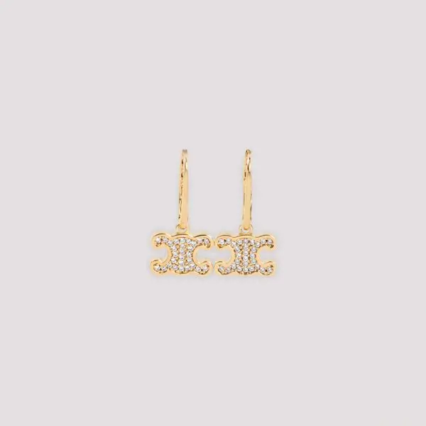 Celine Rhinestone Brass Earrings