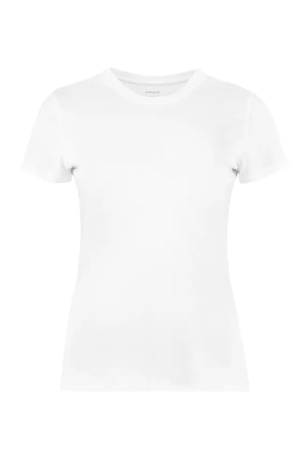 Vince Ribbed Cotton T-shirt - White