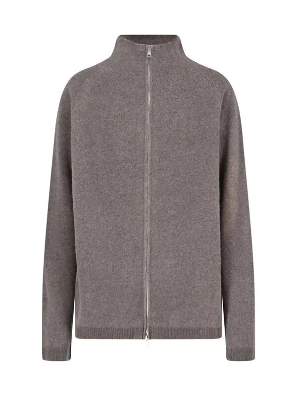 Our Legacy Mock Neck Zip-front Wool Cardigan - Brown