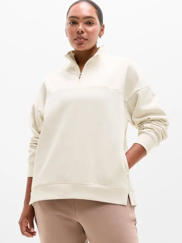 Athleta Forever Fleece 1/4 Zip Sweatshirt