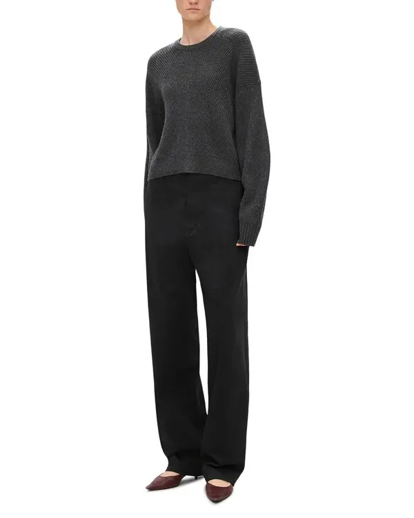 Theory Cashmere Crewneck Sweater - Charcoal
