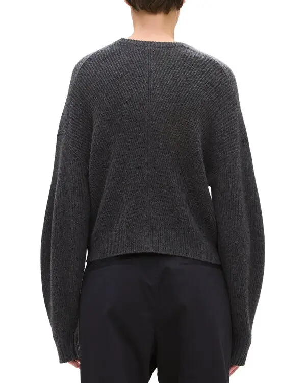 Theory Cashmere Crewneck Sweater - Charcoal