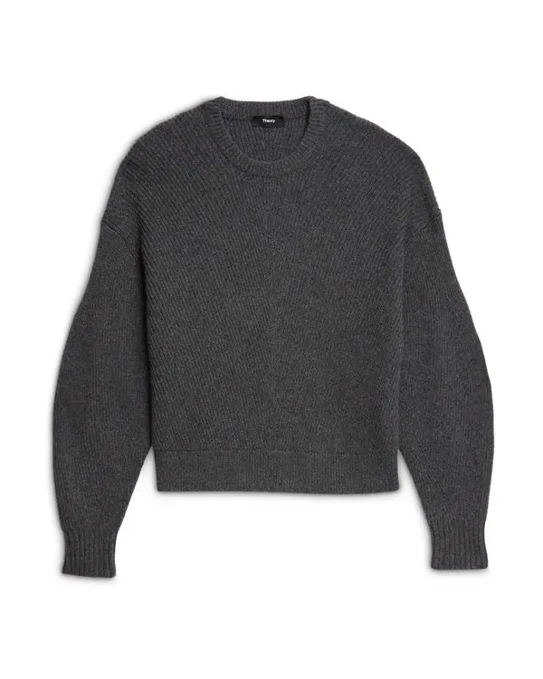 Theory Cashmere Crewneck Sweater - Charcoal