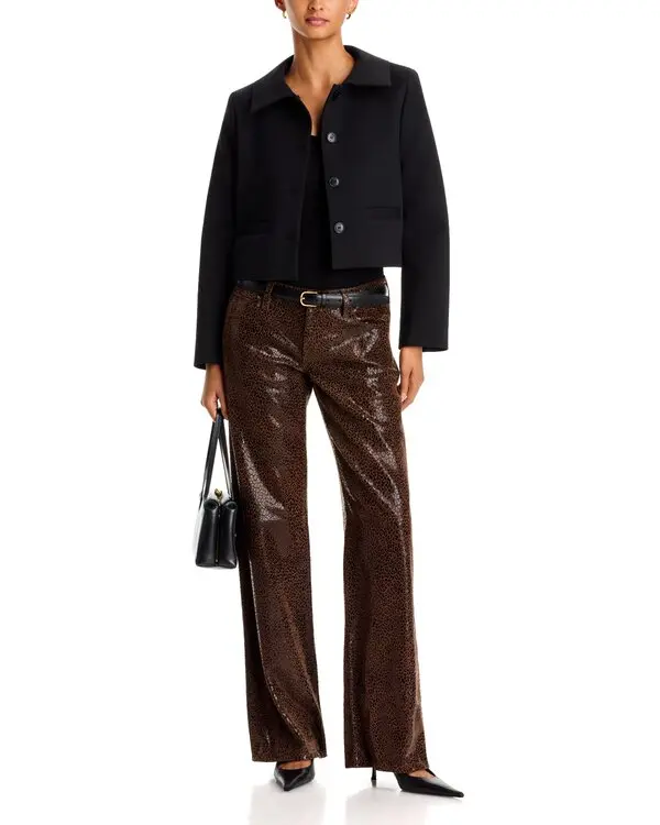 FRAME The Gray Leather Low Rise Bootcut Jeans