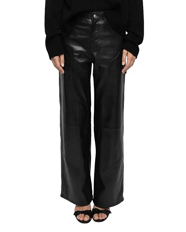 Zadig&Voltaire Perya Leather Wide Pants