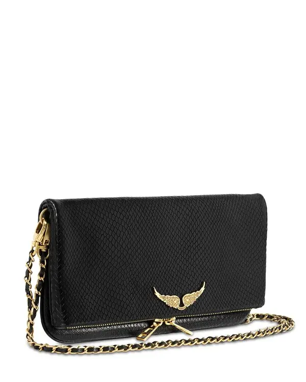 Zadig&Voltaire Rock Soft Wild Embossed Leather Clutch