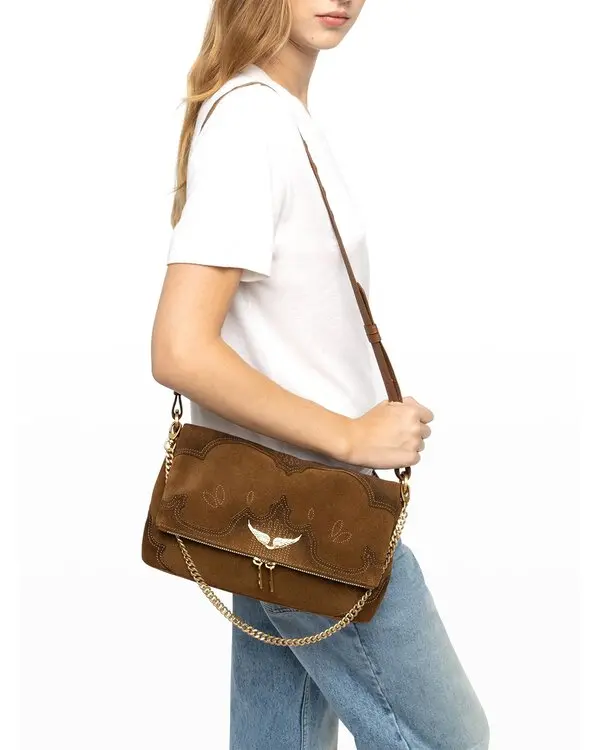 Zadig&Voltaire Rocky Ii Western Suede Shoulder Bag
