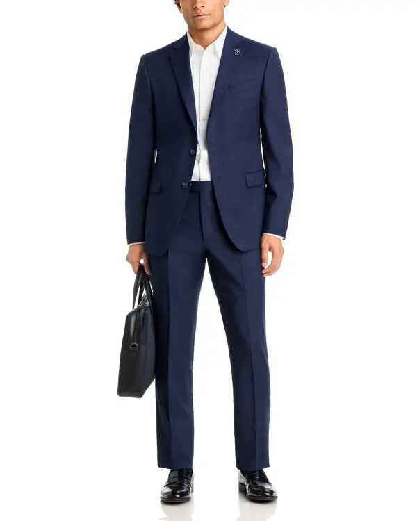 John Varvatos Slim Fit Windowpane Virgin Wool Suit Pants