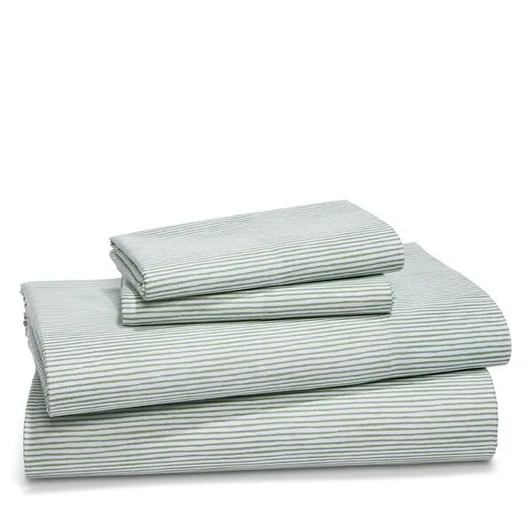 SKY Sketched Stripe 500 Thread Count Sheet Set, King - Green