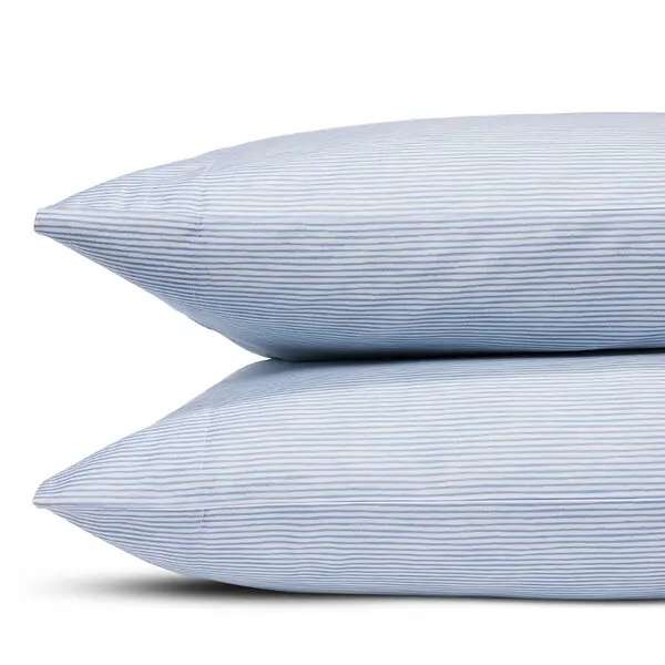 SKY Sketched Stripe 500 Thread Count Pillowcase Set, Standard - Blue