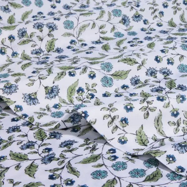 SKY 500 Thread Count Sateen Printed Sheet Set, Queen - Blue