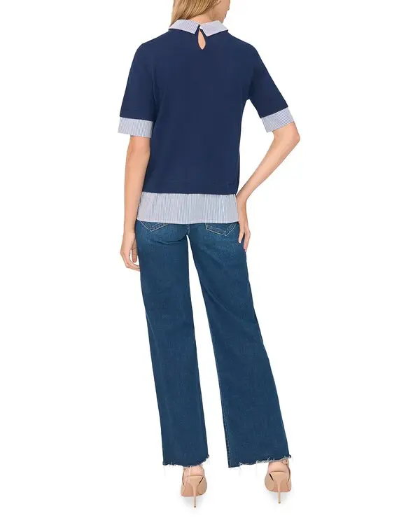 Vince Camuto Crewneck Layered Sweater Top