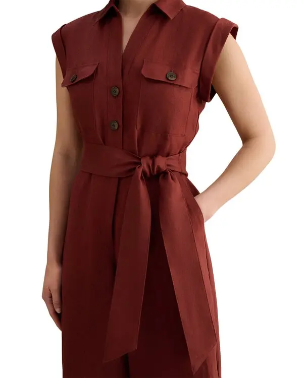 HOBBS LONDON Petite Spencer Linen Jumpsuit