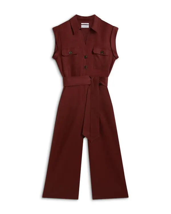 HOBBS LONDON Petite Spencer Linen Jumpsuit