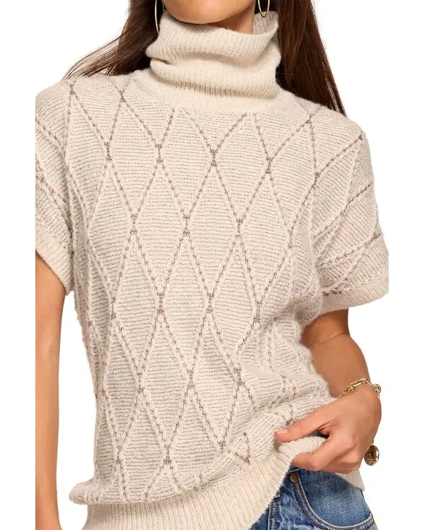 Ramy Brook Blair Short Sleeve Turtleneck Sweater