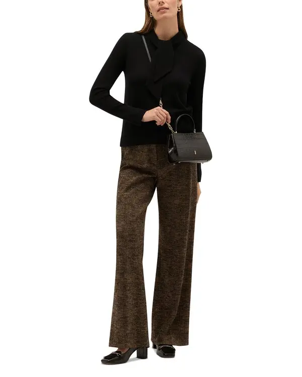 HOBBS LONDON Mabel Wool Tie Neck Sweater - Black