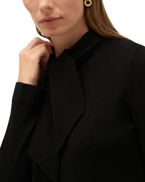 HOBBS LONDON Mabel Wool Tie Neck Sweater - Black