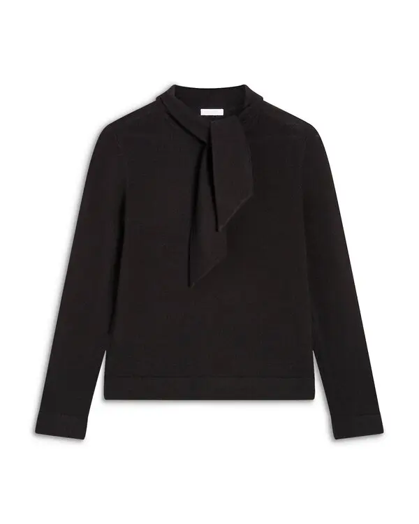 HOBBS LONDON Mabel Wool Tie Neck Sweater - Black