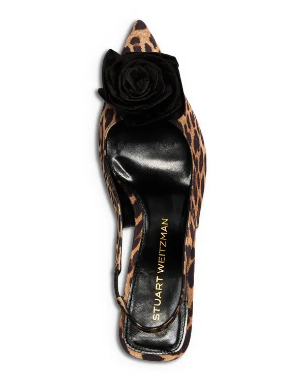 STUART WEITZMAN Paloma 50 Slingback Leopard Pumps - Classic/black