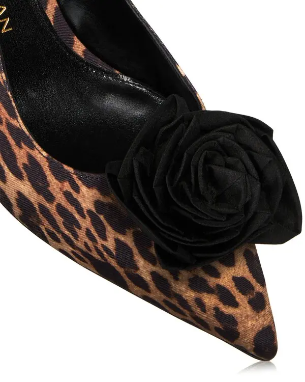 STUART WEITZMAN Paloma 50 Slingback Leopard Pumps - Classic/black