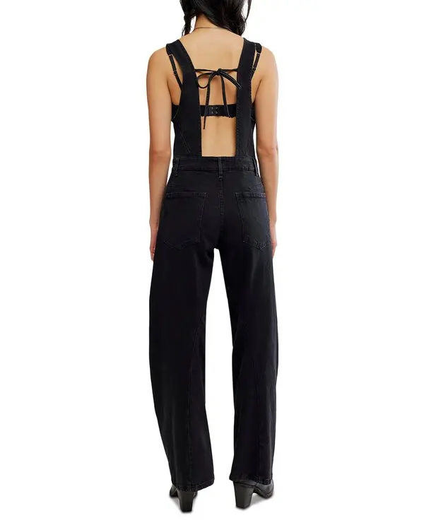 Free People Corsica Cotton Blend Tie Back Jumpsuit