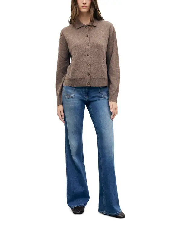 Gerard Darel Rayne Wool Collared Cardigan Sweater