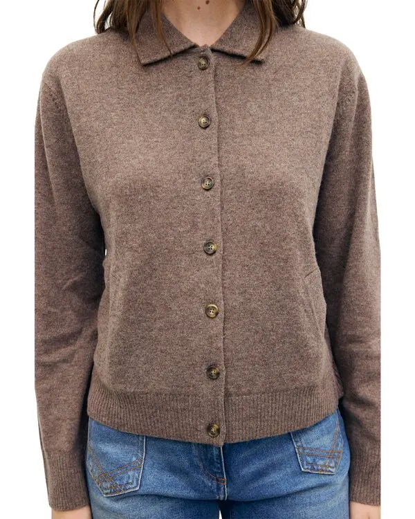 Gerard Darel Rayne Wool Collared Cardigan Sweater