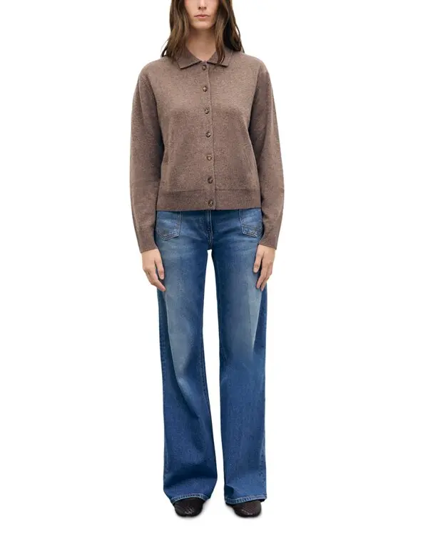 Gerard Darel Rayne Wool Collared Cardigan Sweater