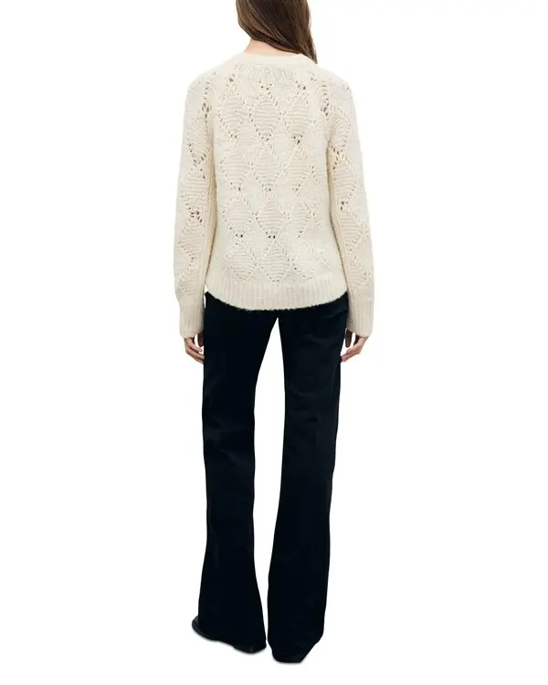 Gerard Darel Roch Wool Blend Open Knit Pullover Sweater