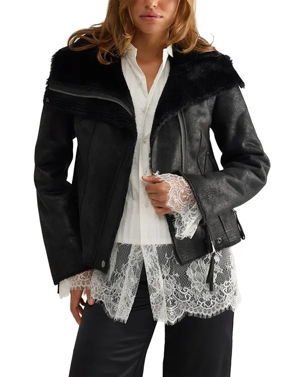 Free People Fourline Faux Shearling Jacket