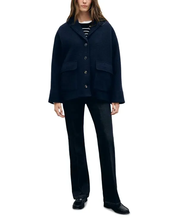 Gerard Darel Alon Wool Notch Collar Coat