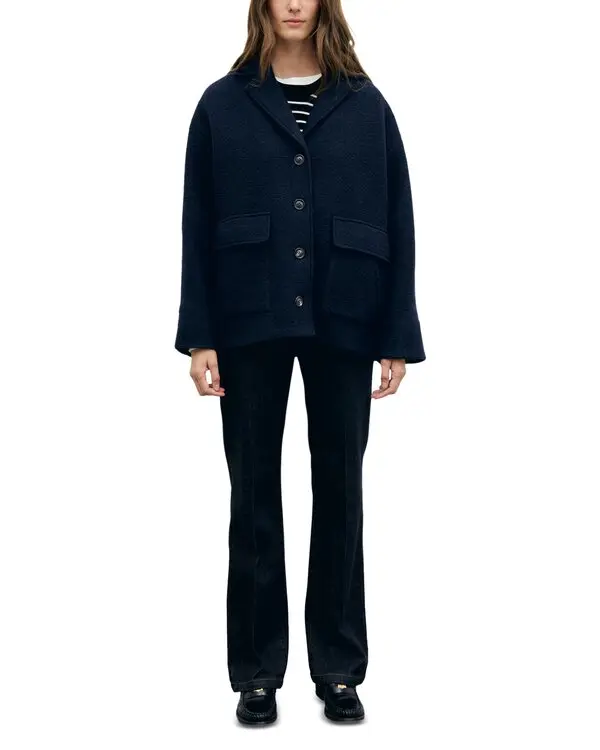Gerard Darel Alon Wool Notch Collar Coat