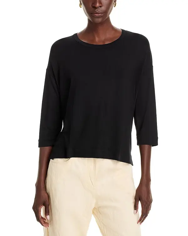 Majestic Filatures Soft Touch Relaxed Crewneck Tee - Noir